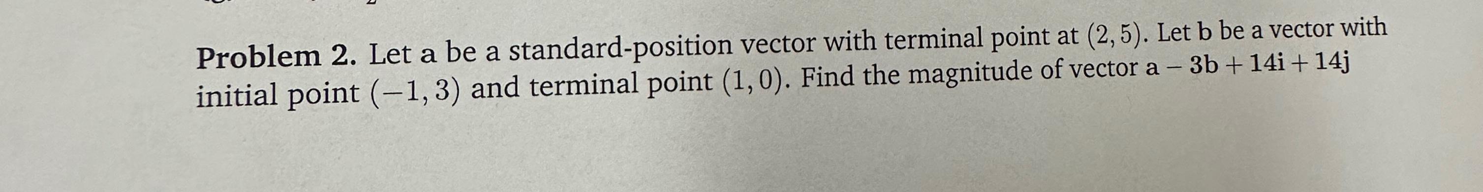 Solved Problem 2. ﻿Let a be a standard-position vector with | Chegg.com