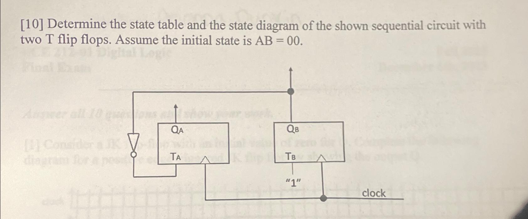 Solved [10] ﻿Determine the state table and the state diagram | Chegg.com