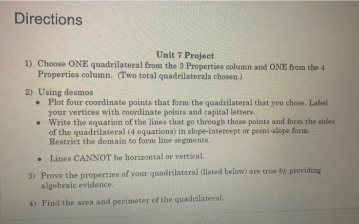 Solved using desmos graphing create a kite shape and follow | Chegg.com