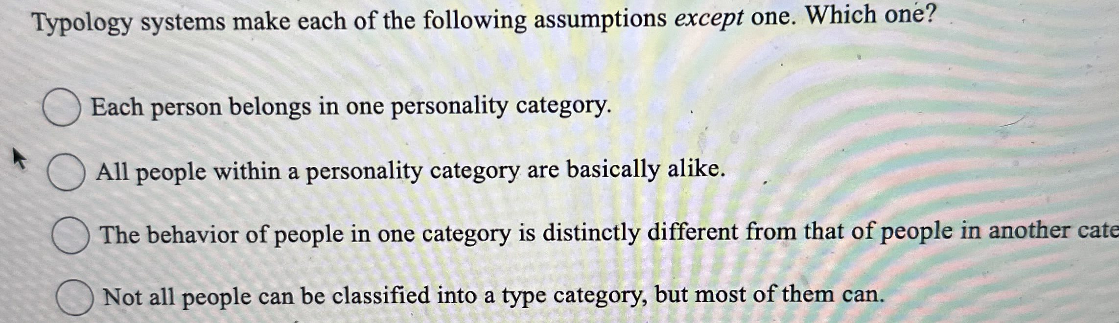 Solved Typology systems make each of the following | Chegg.com