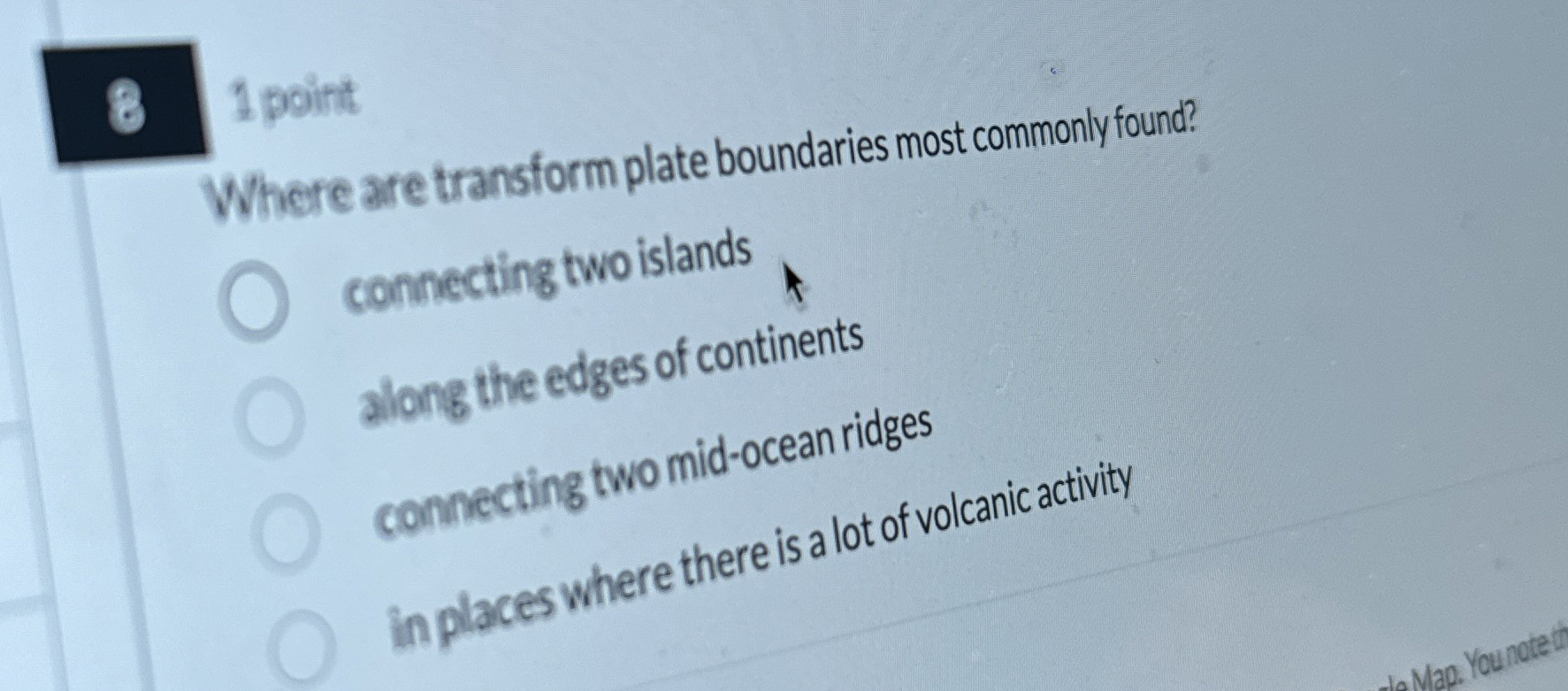 Solved 1 ﻿poirtWhere are transform plate boundaries most | Chegg.com