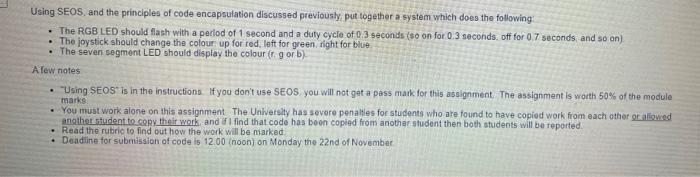 Using SEOS, and the principles of code encapsulation | Chegg.com