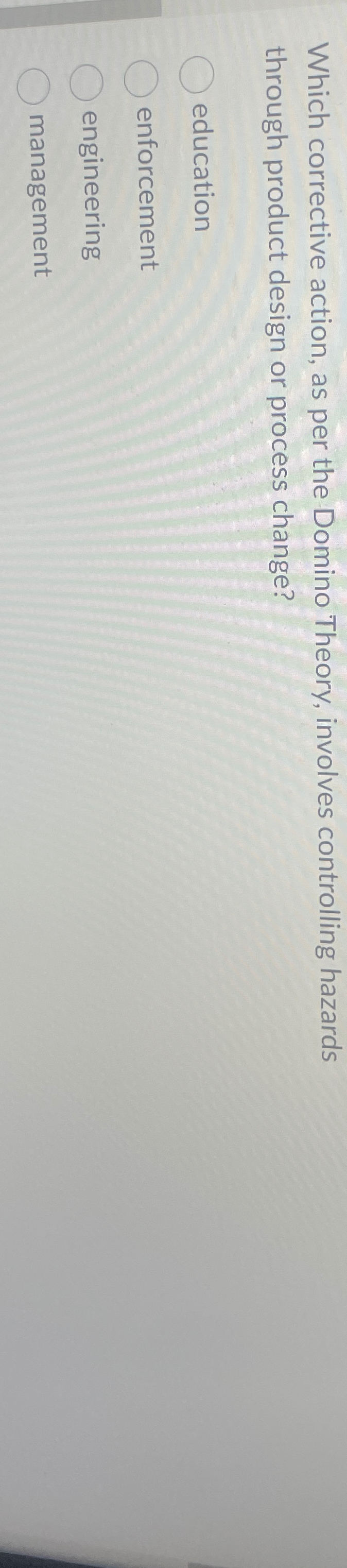 Solved Which corrective action, as per the Domino Theory, | Chegg.com