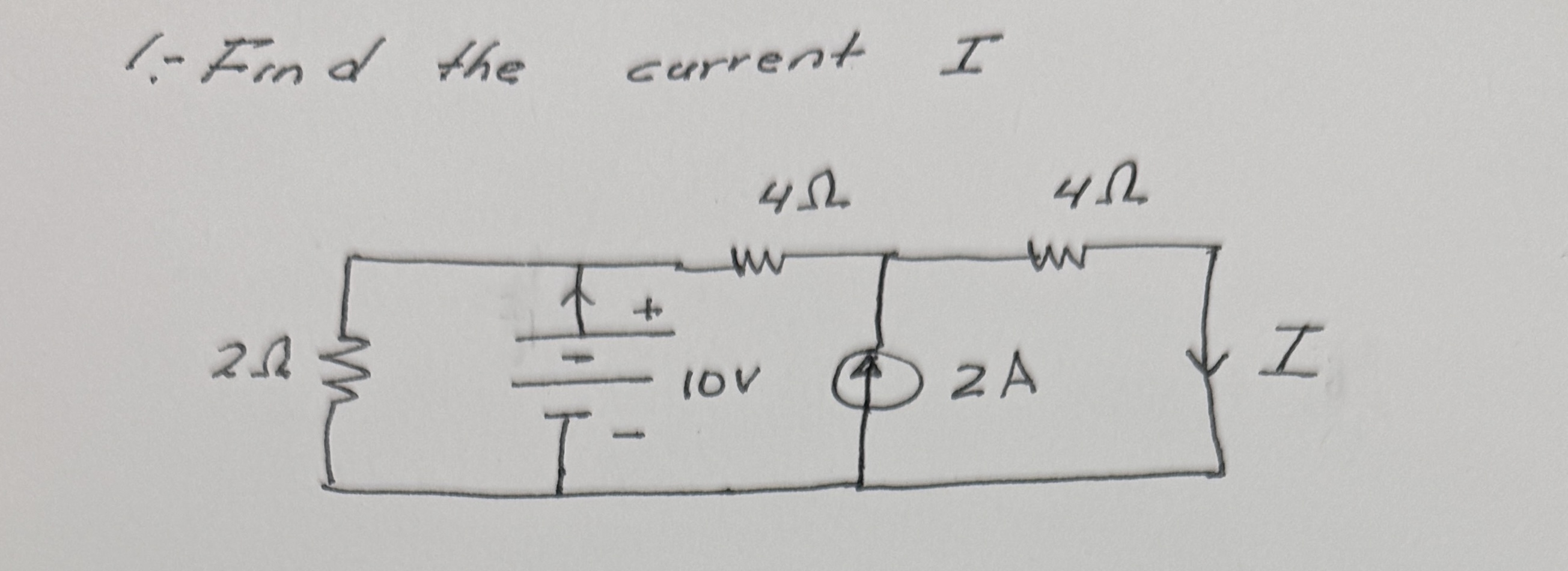 Solved 1.-Find the current I. Solve using classical method. | Chegg.com