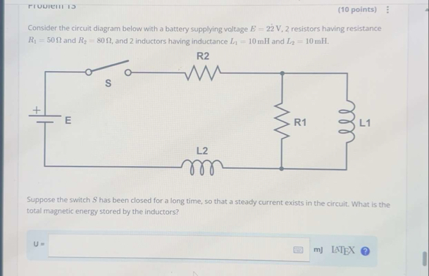 Consider the circuit diagram below with a battery | Chegg.com