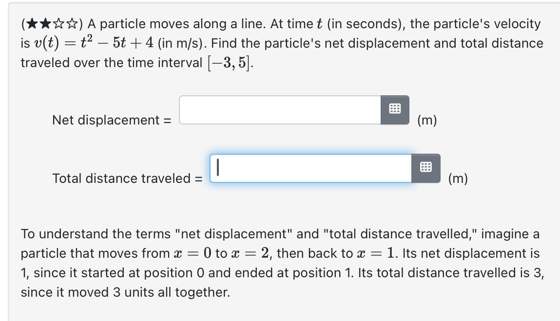 Solved (******sξs) ﻿A particle moves along a line. At time | Chegg.com