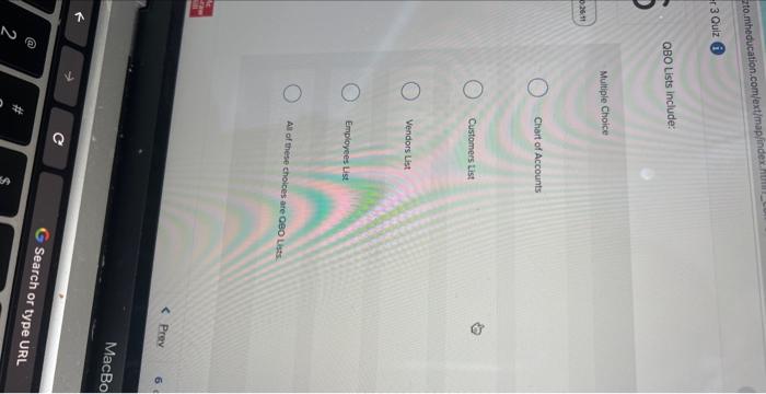 Solved QBO Lists include: Multiple Choice Chart of Accounts | Chegg.com