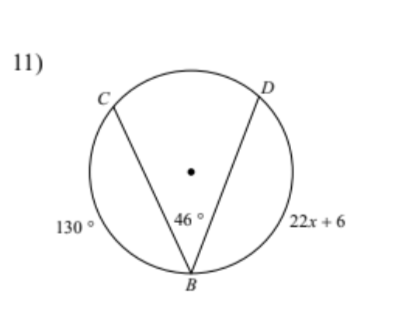 Solved Solve for X - ﻿Geometry, Secant and Tangent Angles, | Chegg.com