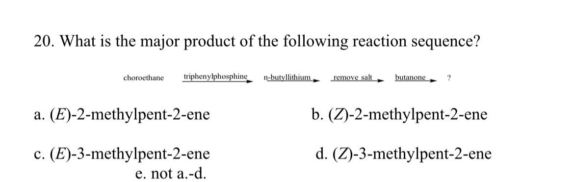 Solved What is the major product of the following reaction | Chegg.com