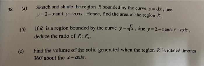 Solved (a) Sketch and shade the region R bounded by the | Chegg.com