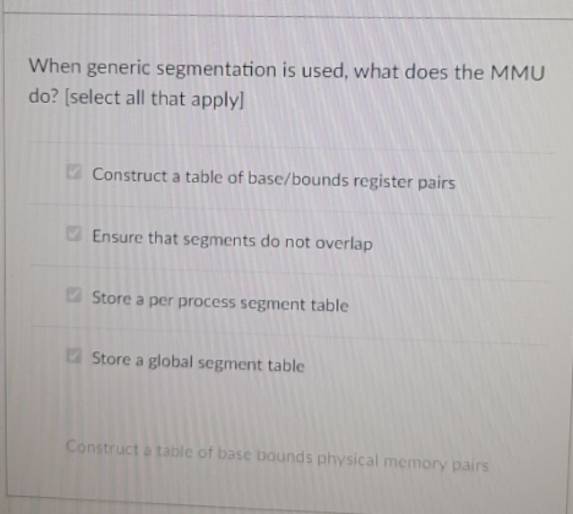 Solved When generic segmentation is used, what does the MMU | Chegg.com