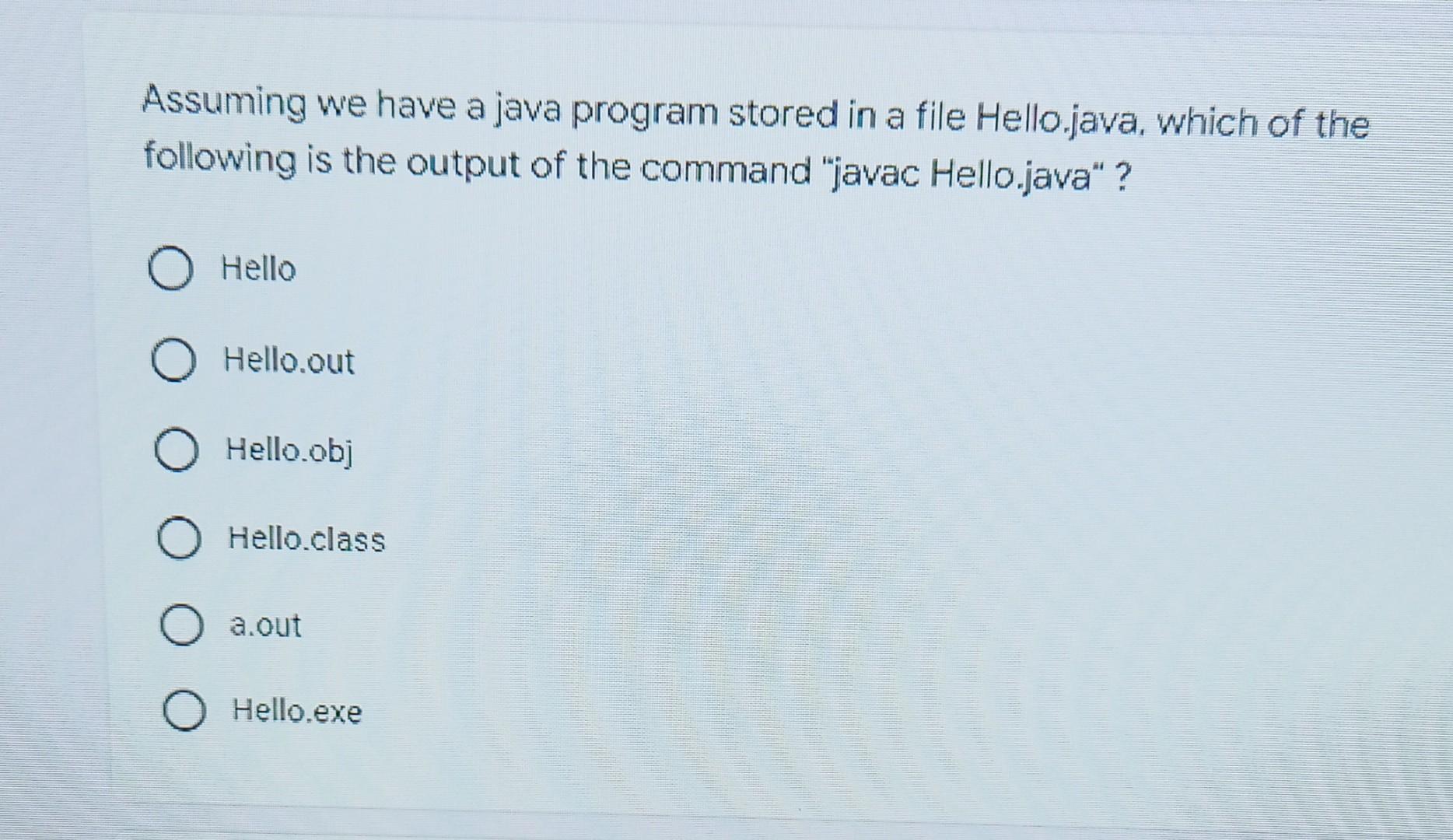 Solved Assuming we have a java program stored in a file | Chegg.com