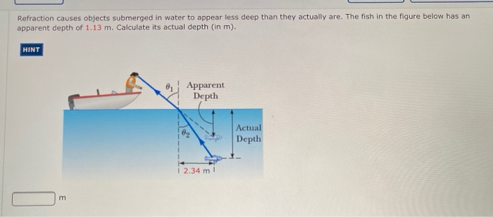 Solved Refraction causes objects submerged in water to | Chegg.com