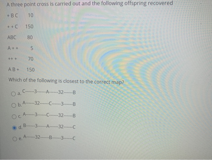 Solved O c. A------3-----------3------B A three point cross | Chegg.com
