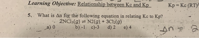 Solved Learning Objective: Relationship between Kc and Kp Kp | Chegg.com