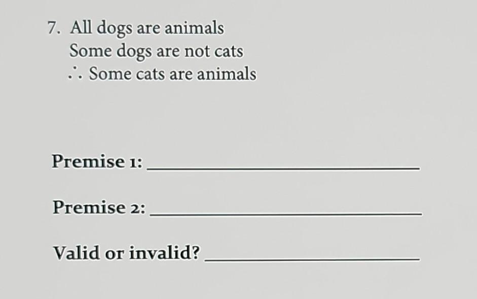 Solved write out each argument in standard form--use S for | Chegg.com