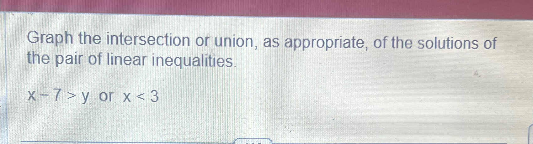 Solved Graph the intersection or union, as appropriate, of | Chegg.com