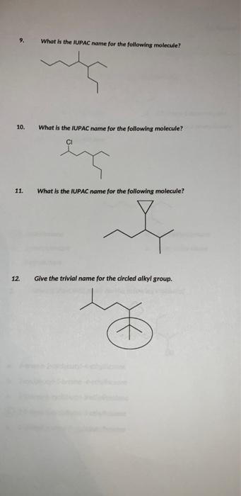 Solved 5. What is the IUPAC name for the following molecule? | Chegg.com