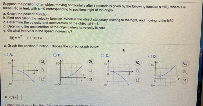 Solved Suppose the position of an object moving horizontally | Chegg.com