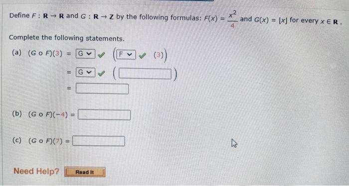 Solved Define F:R→R and G:R→Z by the following formulas: | Chegg.com