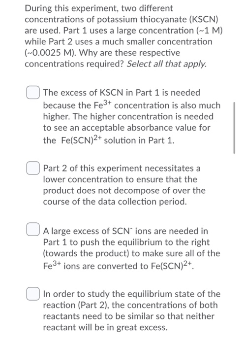 Solved To determine the exact concentration of a solution, | Chegg.com