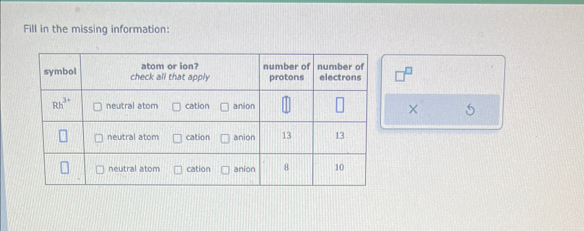 Solved Fill in the missing | Chegg.com