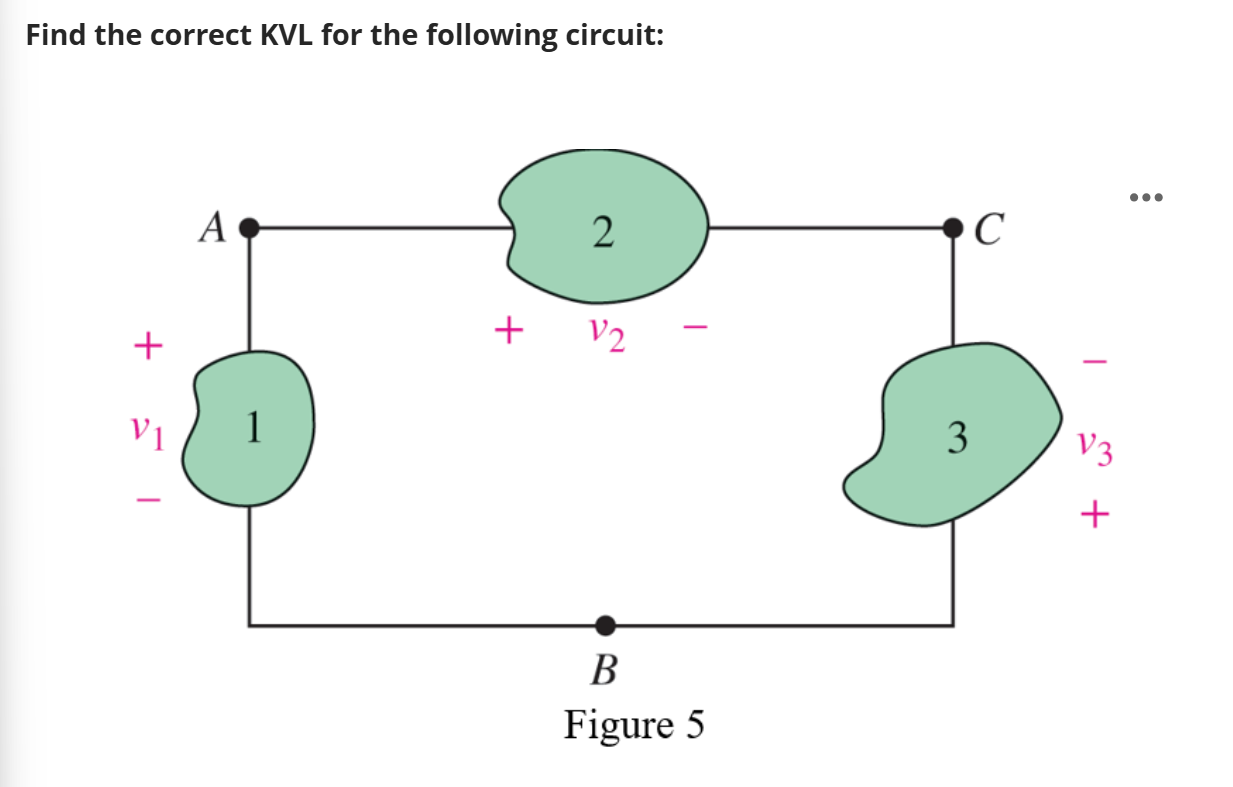 Solved HELP ASAP Find the correct KVL ﻿for the following | Chegg.com