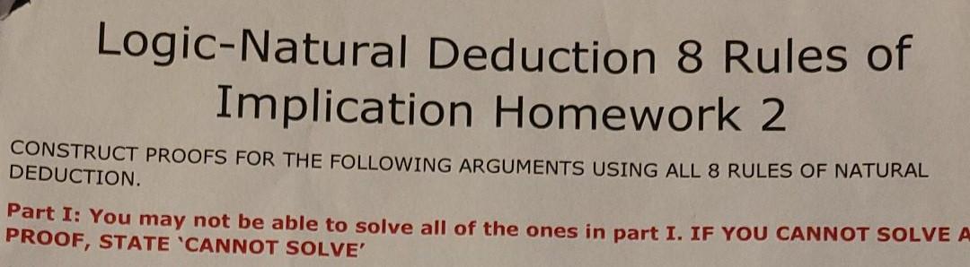 Solved Logic-Natural Deduction 8 Rules of Implication | Chegg.com