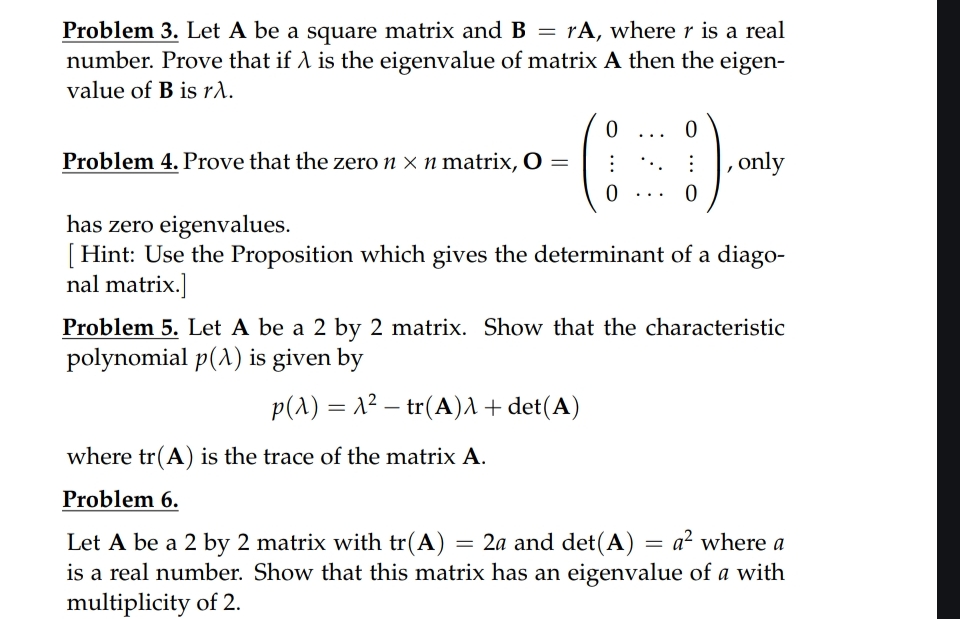 Solved Problem 2. ﻿Find the eigenvalues and particular | Chegg.com