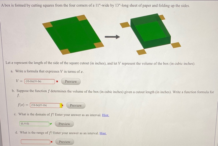 Solved A box is formed by cutting squares from the four | Chegg.com