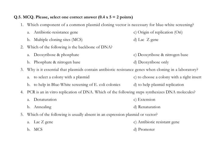 Solved Q.5. MCQ. Please, select one correct answer (0.4 x 5 | Chegg.com Solved Q.5. MCQ. Please, select one correct answer (0.4 x 5 | Chegg.com