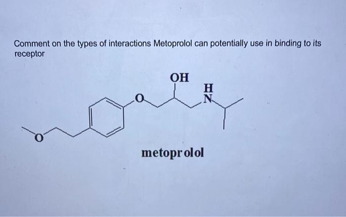 Solved Comment on the types of interactions Metoprolol can | Chegg.com
