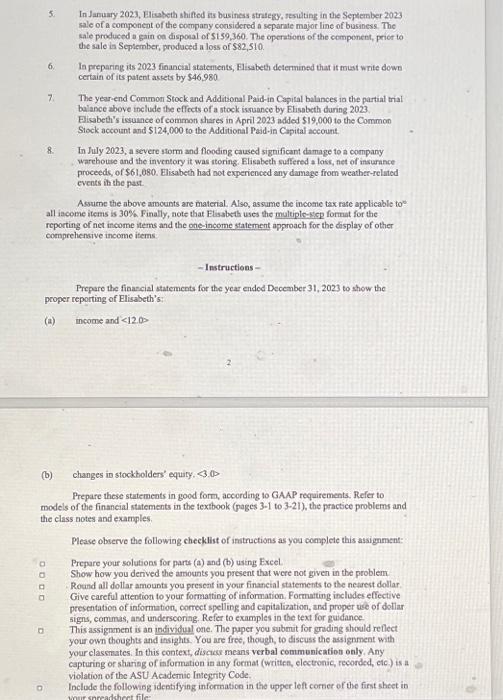 Solved prepare the financial statements for the year end of | Chegg.com