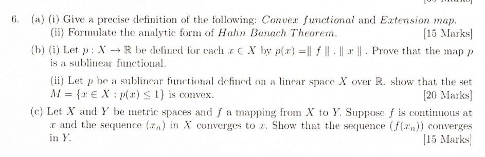 Solved 6. (a) (i) Give a precise definition of the | Chegg.com