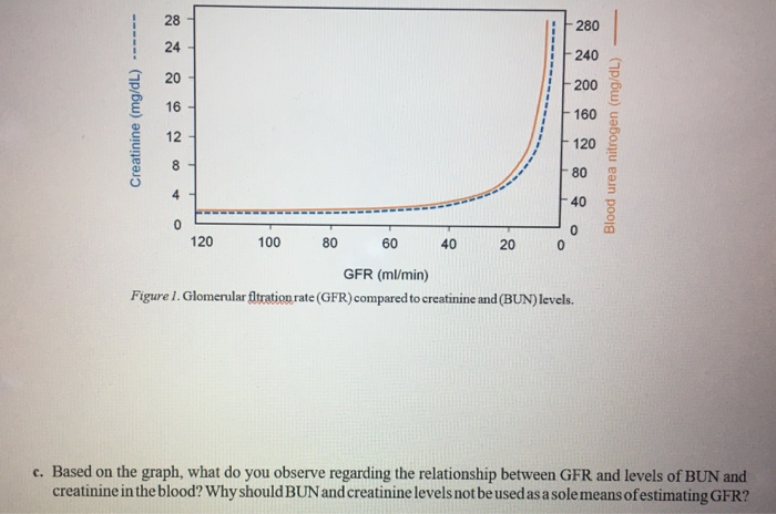 Solved Creatinine (mg/dL) ------ Blood urea nitrogen (mg/dL) | Chegg.com