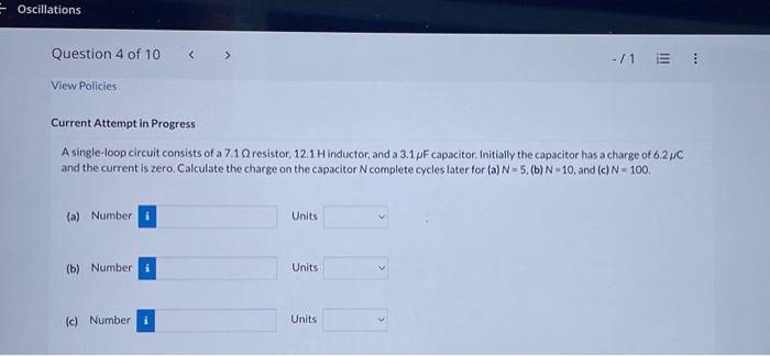 Solved Current Attempt in Progress A single-loop circuit | Chegg.com