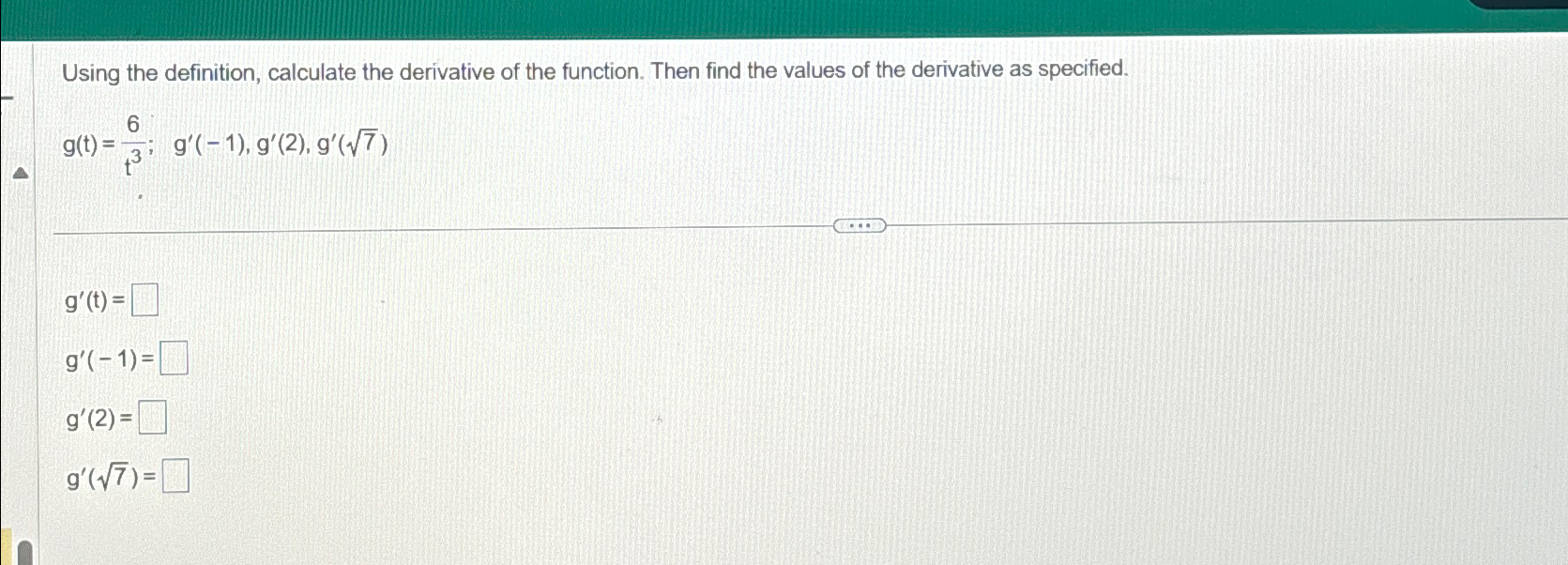 Solved Using the definition, calculate the derivative of the | Chegg.com