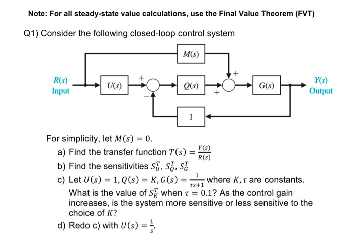Solved Note: For all steady-state value calculations, use | Chegg.com
