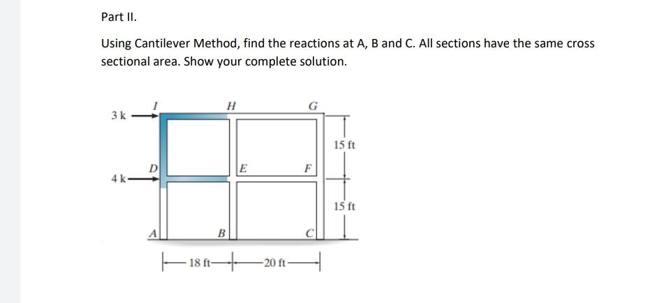 Solved Part II. Using Cantilever Method, find the reactions | Chegg.com