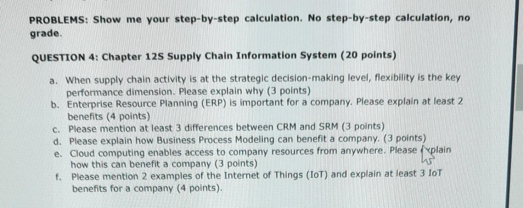Solved PROBLEMS: Show me your step-by-step calculation. No | Chegg.com