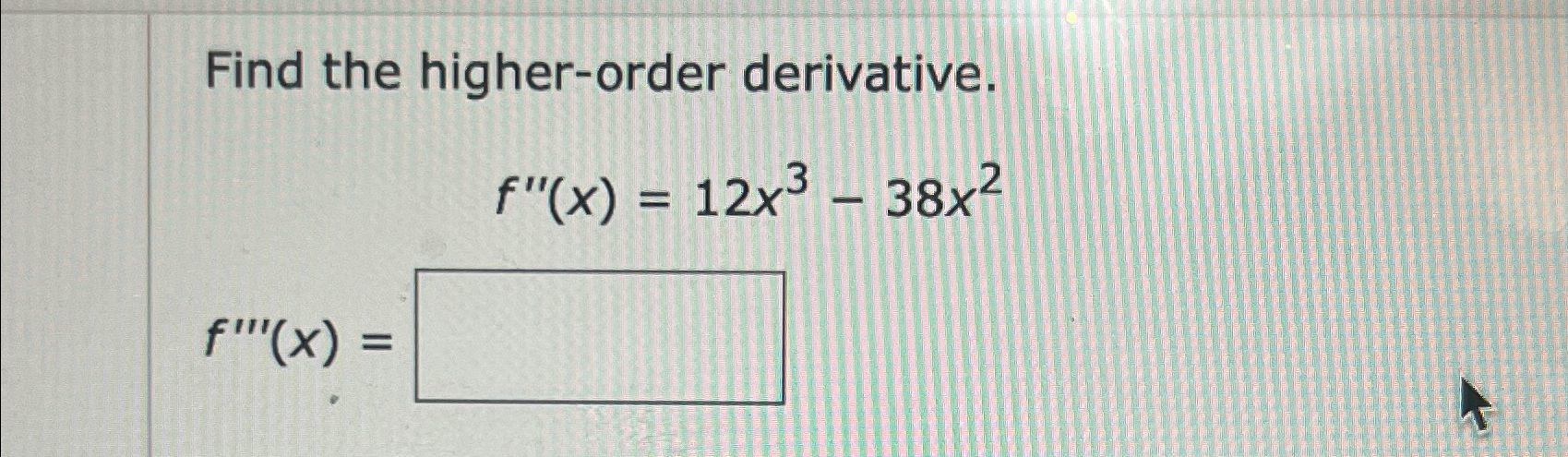 Solved Find the higher-order | Chegg.com