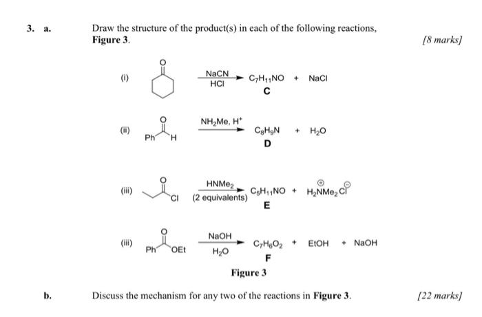Solved a. Draw the structure of the product(s) in each of | Chegg.com