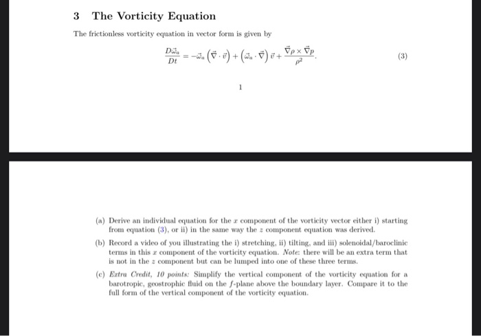 3 The Vorticity Equation The frictionless vorticity | Chegg.com