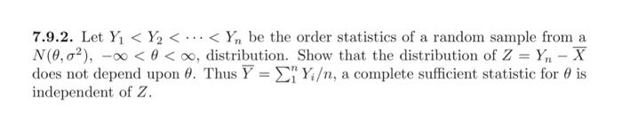 Solved 7.9.2. Let Y1 | Chegg.com