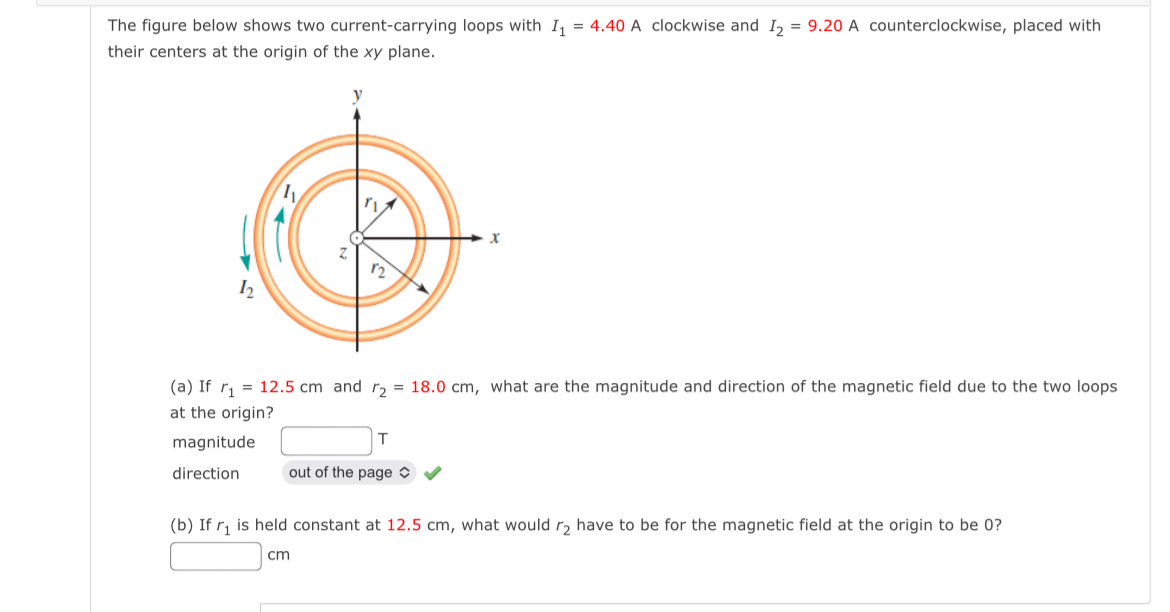 Solved The figure below shows two current-carrying loops | Chegg.com