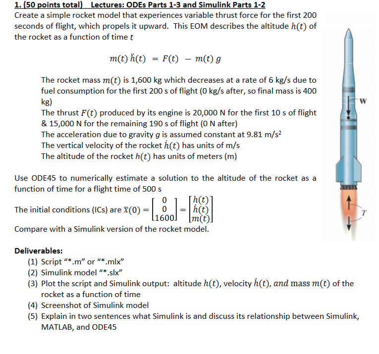 Solved (50 ﻿points total) ﻿Lectures: ODEs Parts 1-3 ﻿and | Chegg.com