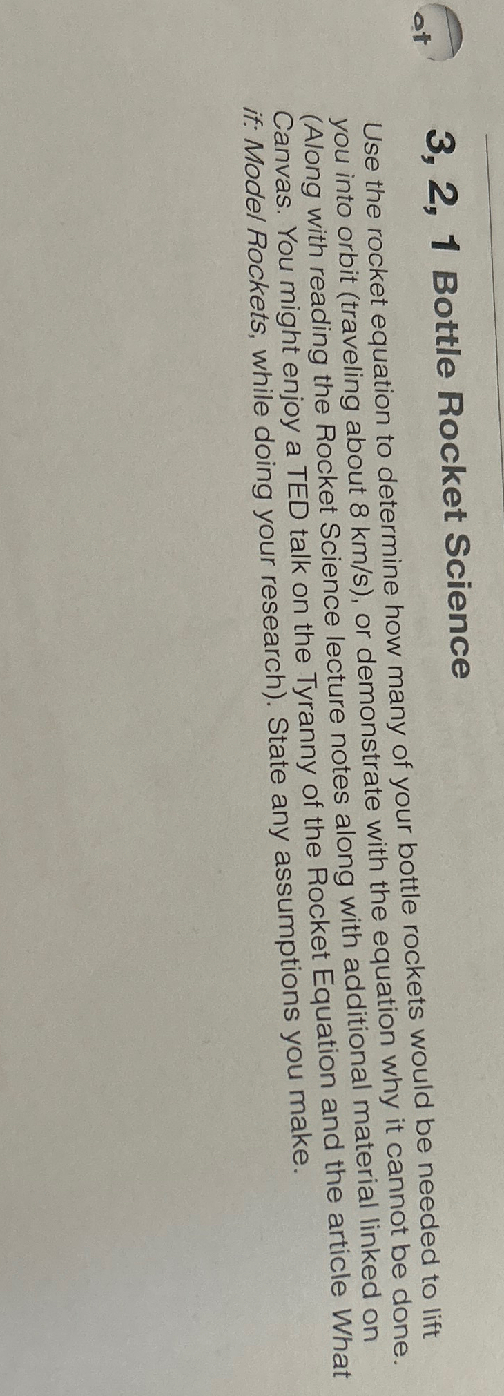 Solved 3, 2, 1 ﻿Bottle Rocket ScienceUse the rocket equation | Chegg.com