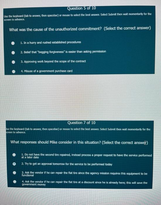 Solved Question 1 of 10 Use the keyboard (tab to answcr, | Chegg.com