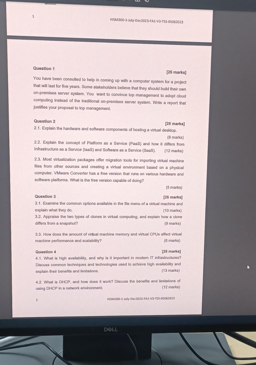 Solved Question 1 [25 marks] You have been consulted to help | Chegg.com