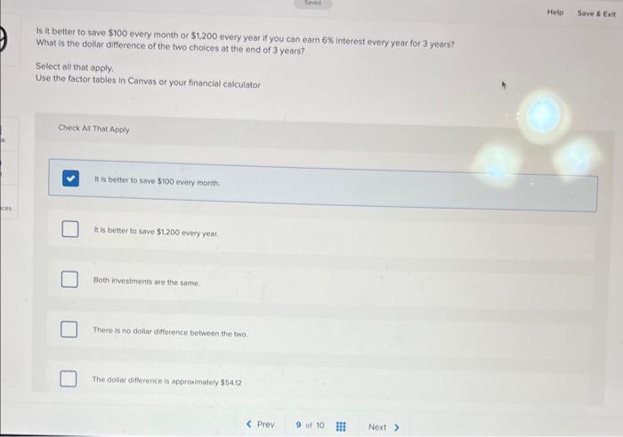 Solved Is it better to save $100 every month or $1,200 every | Chegg.com